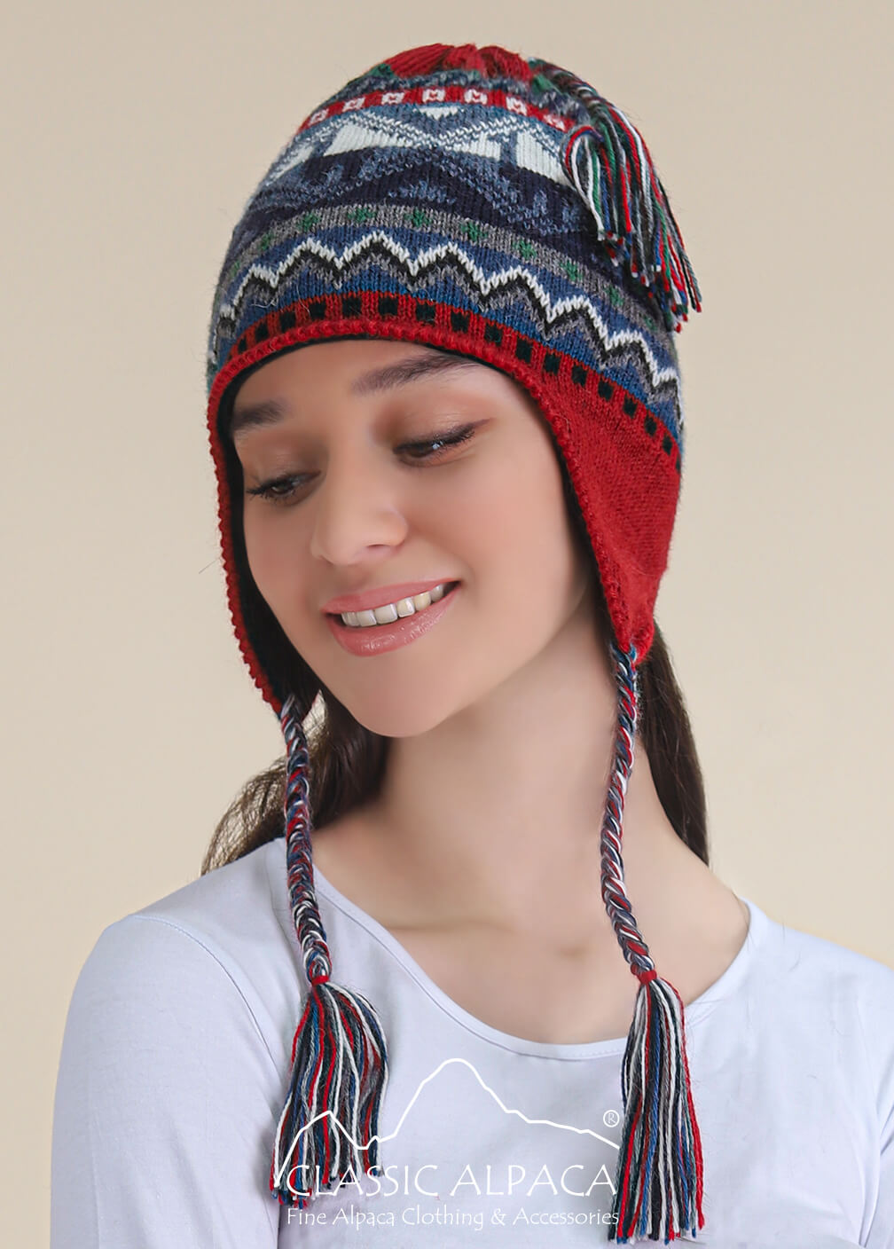 Wholesale Chullos: Machupicchu Alpaca Hat with Ear Flaps - Flee…