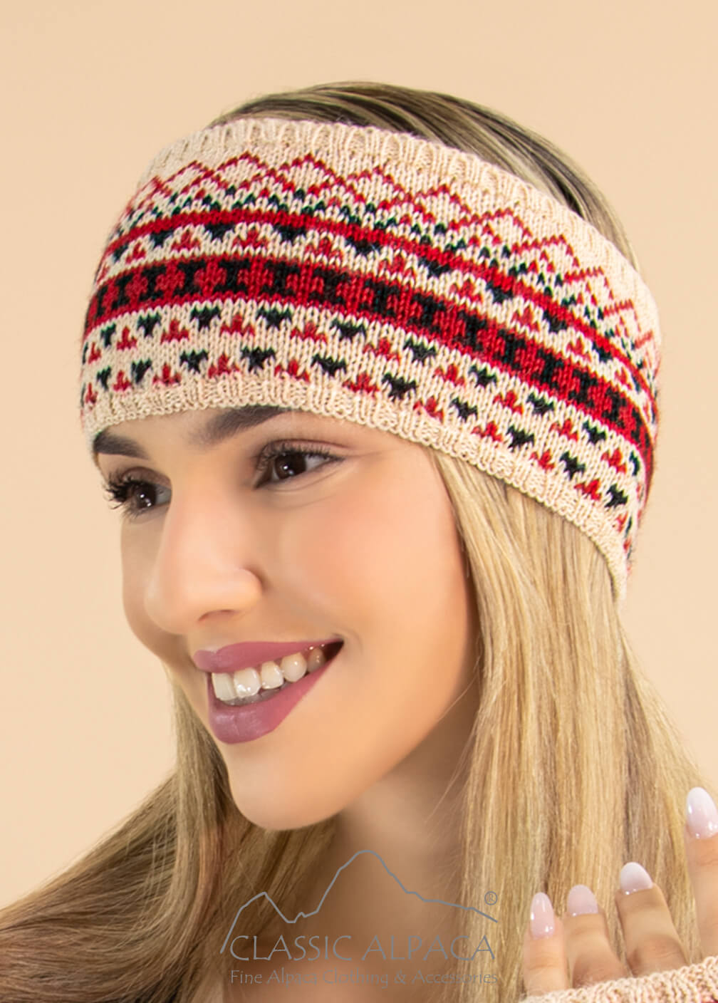 Wholesale Headbands: Winter Fair Isle Headband - Fleece Lining