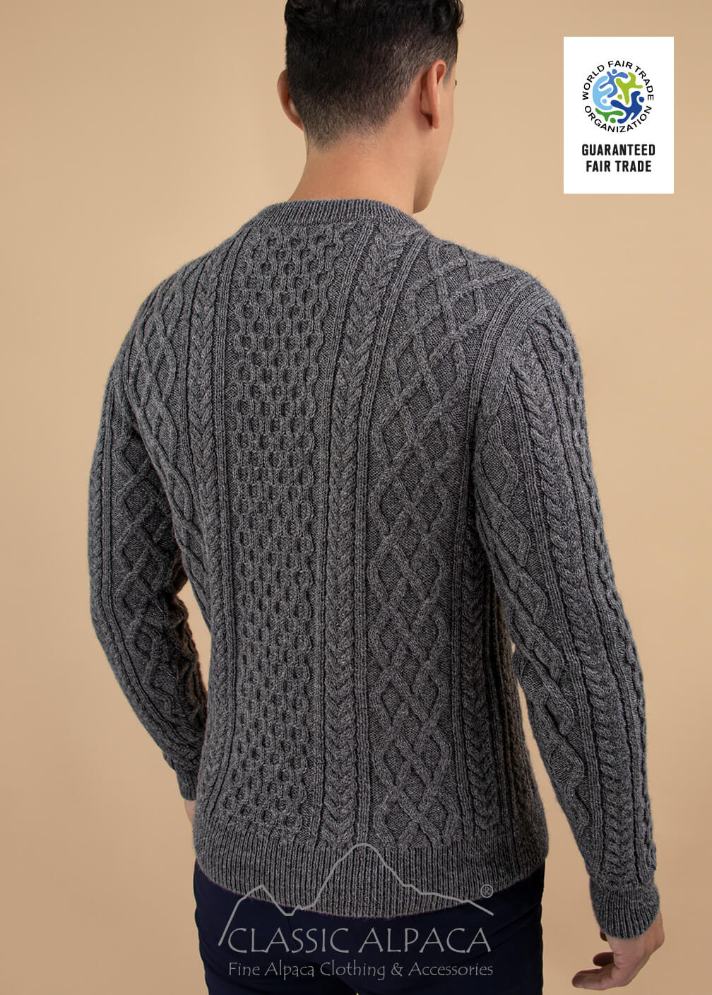 Alpaca Men's Sweaters: Men's Alpaca Crewneck Pullover Sweater