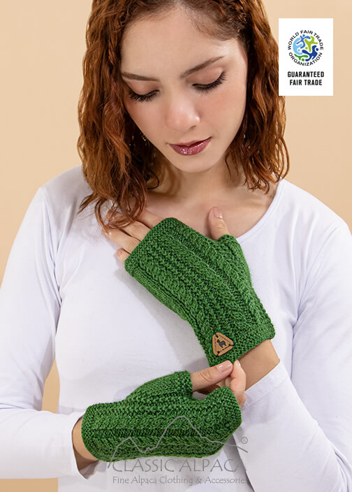 Fingerless Gloves: Alpaca Cable Fingerless Gloves