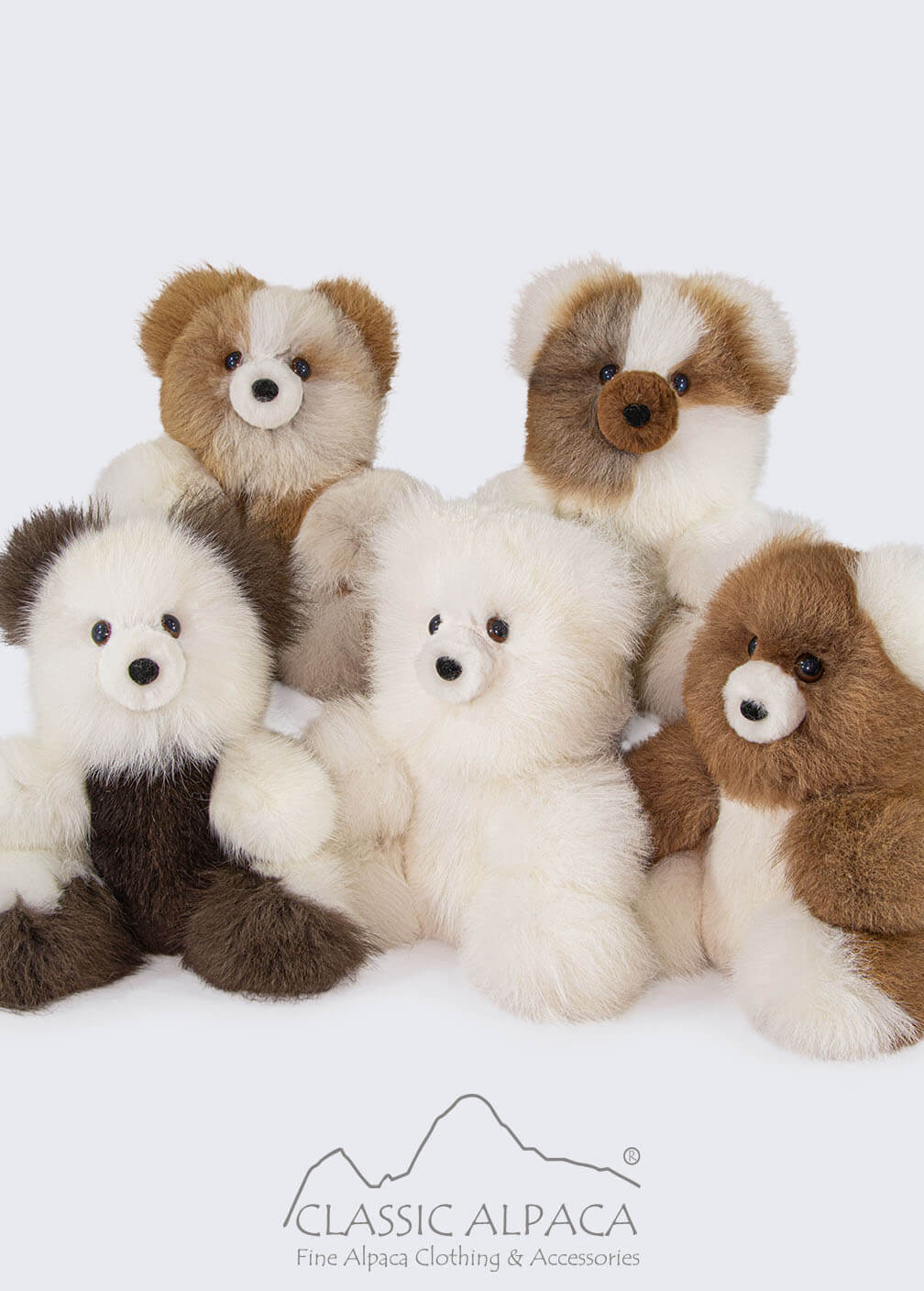 Wholesale Small Teddy Bears: Seated Classic Baby Alpaca Fur-Ted…