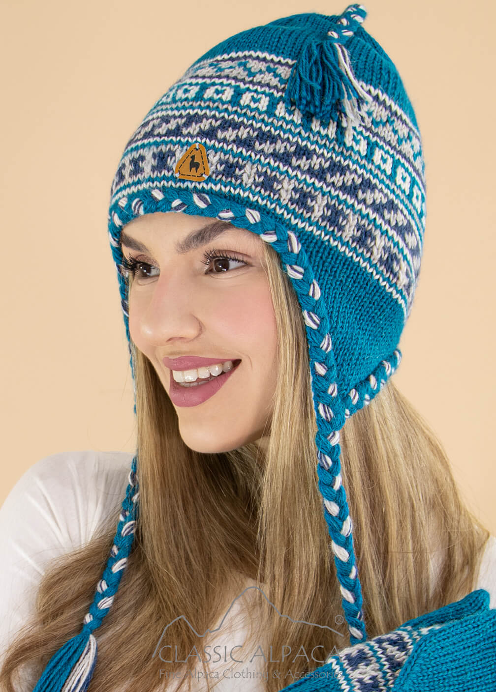 Wholesale Chullos: Peruvian Alpaca Hat with Ear - Flaps Fleece