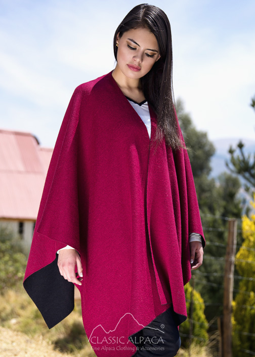 Wholesale Stoles Shawls And Ruanas: Double-Face Alpaca Knit Rua…
