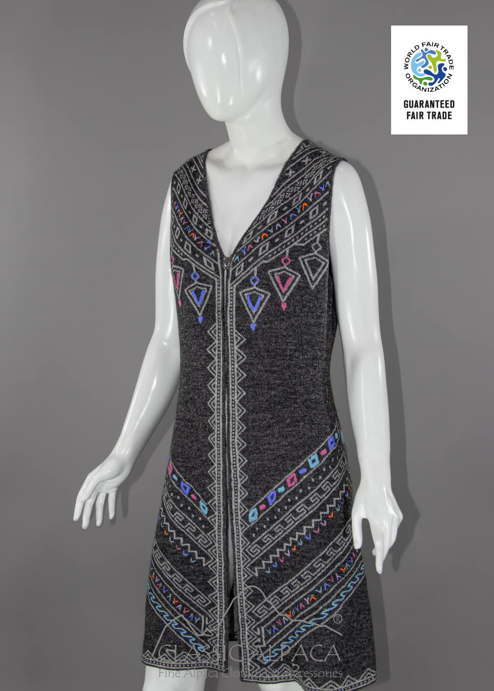 Women's Alpaca Vest: Reversible Baby Alpaca Vest